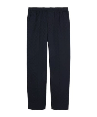 Gucci Gg Cotton Gabardine Trousers - Dark Blue
