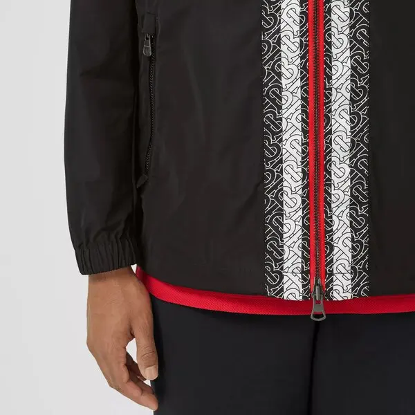 Burberry Logo Trim Hooded Jacket