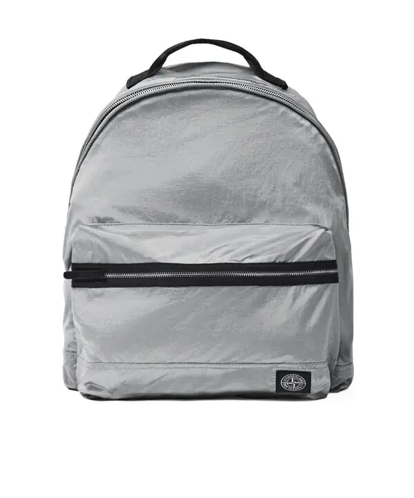 Stone Island Backpack With Front Pocket - Pearl Grey