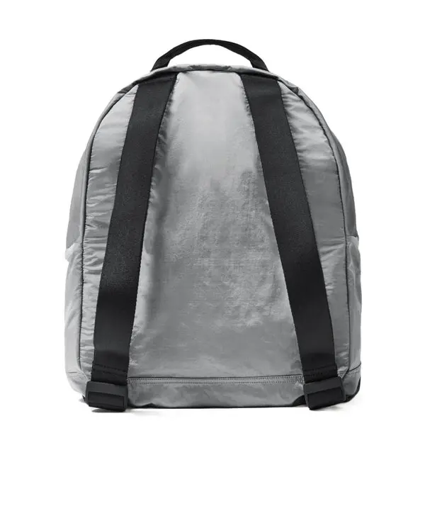 Stone Island Logo Patch Zipped Backpack - Pearl Grey
