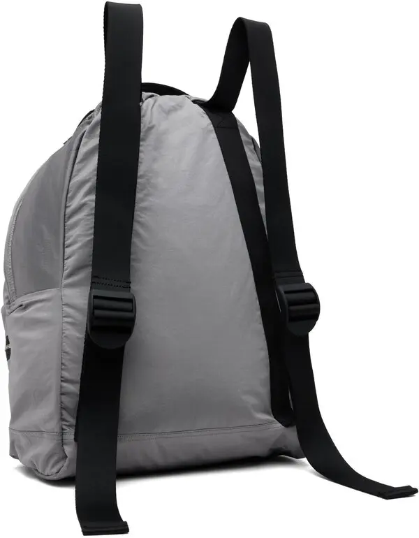 Stone Island Logo Patch Zipped Backpack - Pearl Grey