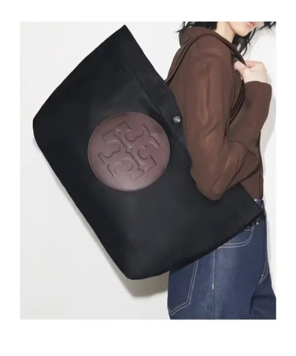 Tory Burch Ella Twist Logo Shoulder Bag - Black