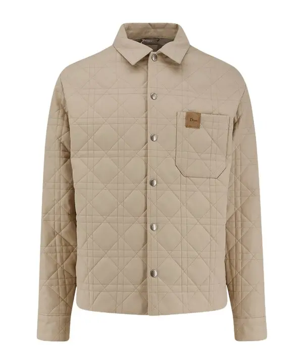 Dior Cannage Logo Patch Overshirt - Beige