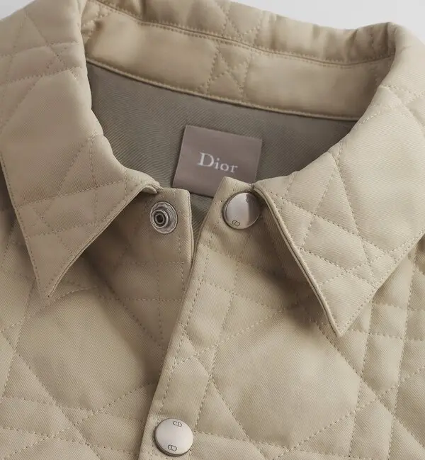 Dior Cannage Logo Patch Overshirt - Beige