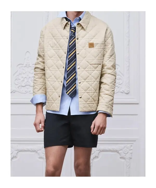 Dior Cannage Logo Patch Overshirt - Beige