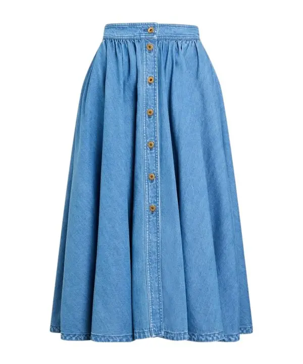 PATOU Buttoned Maxi A-line Skirt