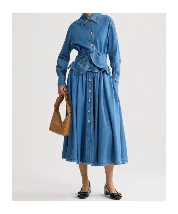 PATOU Buttoned Maxi A-line Skirt