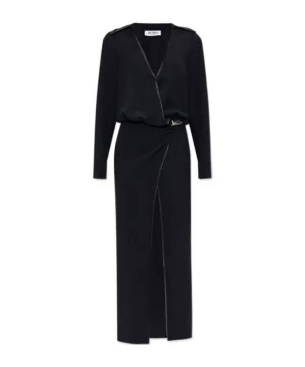 Attico Midi Dress With Plunging Neckline And Slit