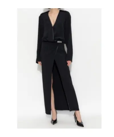 Attico Midi Dress With Plunging Neckline And Slit