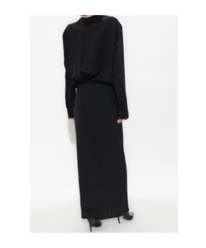 Attico Midi Dress With Plunging Neckline And Slit