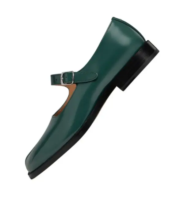 MAISON MARGIELA Tabi Mary Jane Buckled Flats - Green