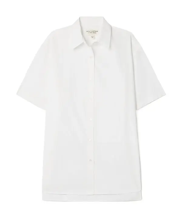 NILI LOTAN Alban Short-sleeve Button-down Shirt