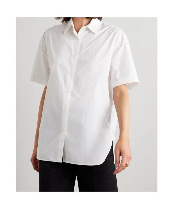 NILI LOTAN Alban Short-sleeve Button-down Shirt