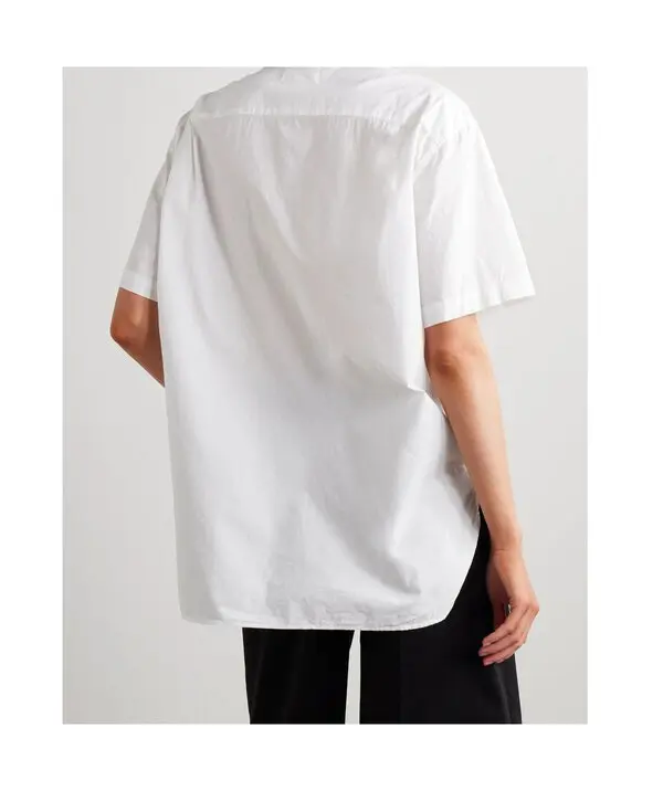 NILI LOTAN Alban Short-sleeve Button-down Shirt
