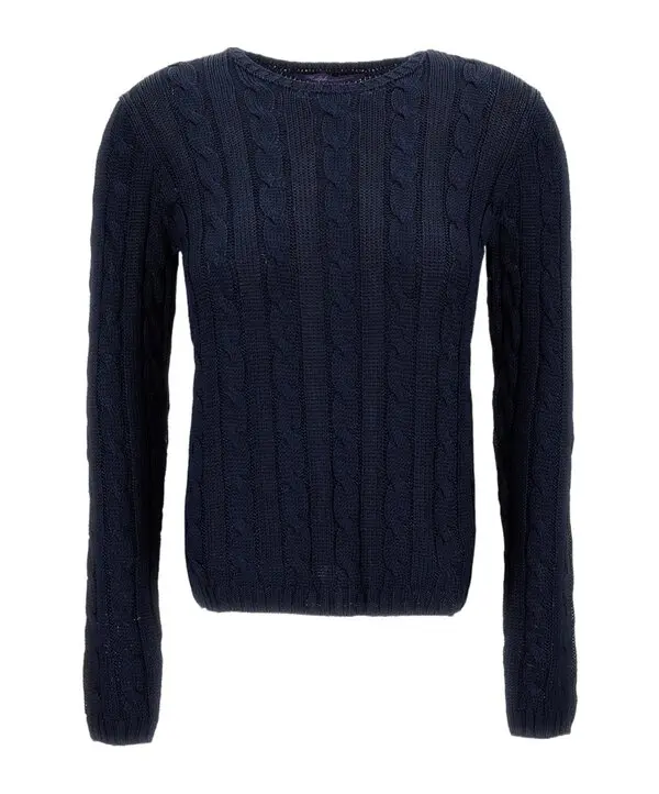 Ralph Lauren Cable Knit Crewneck Jumper - Blue