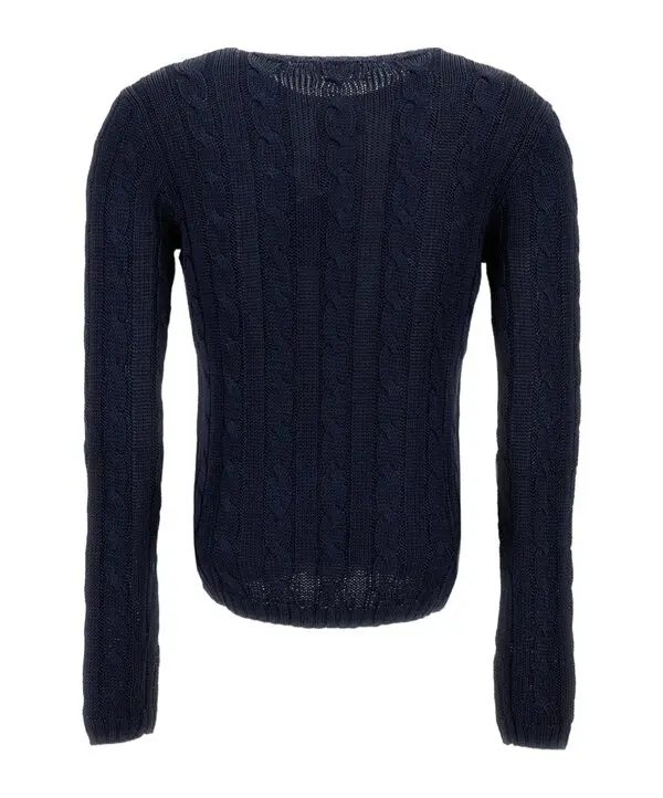 Ralph Lauren Cable Knit Crewneck Jumper - Blue