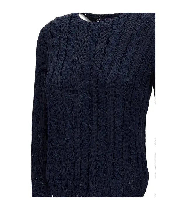Ralph Lauren Cable Knit Crewneck Jumper - Blue