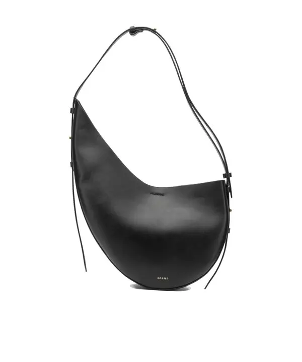 Soeur Asymmetrical Shoulder Bag - Black