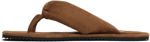Attico Suede Flip Flops - Brown