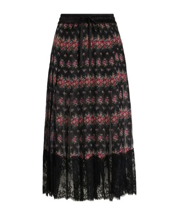Dolce & Gabbana Floral Lace Midi Skirt