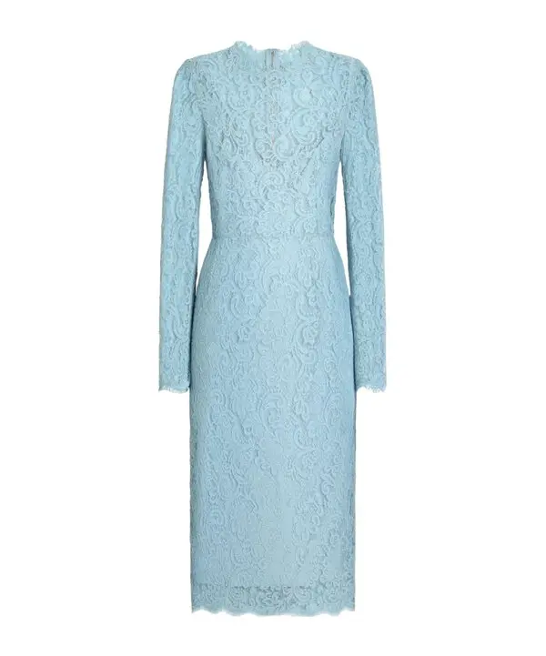 Dolce & Gabbana Lace Midi Dress - Blue