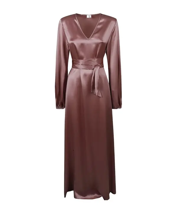 Eleventy Long Sleeve V-neck Wrap Dress