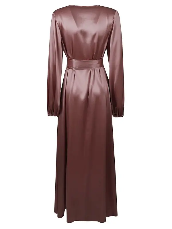 Eleventy Long Sleeve V-neck Wrap Dress