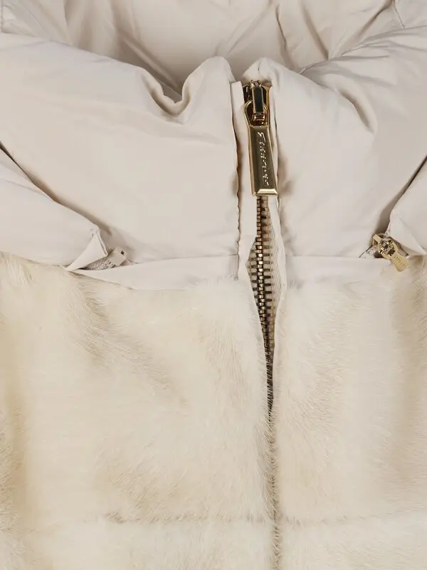 MOORER Hooded Quilted Jacket With Paneled Detailing - Nude