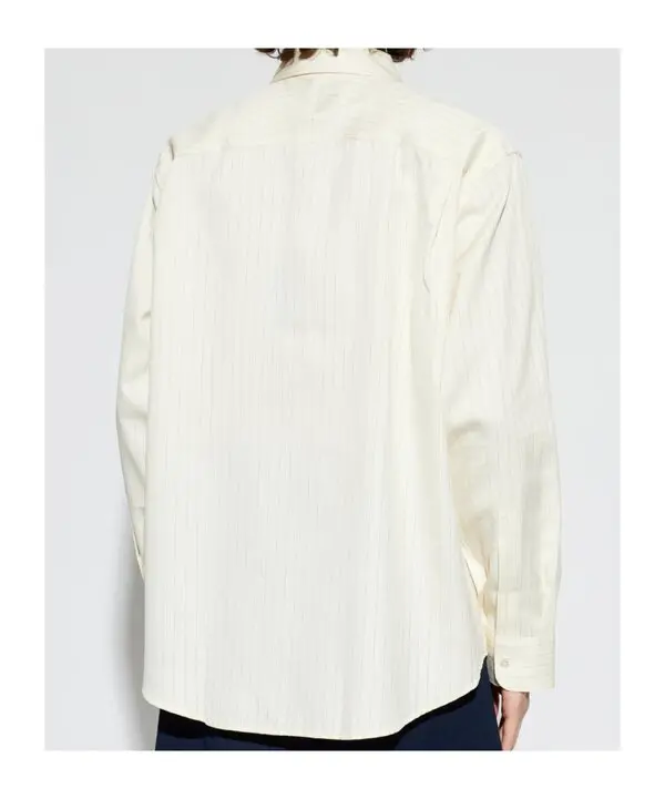 Studio Nicholson View Striped Long-sleeved Shirt - White