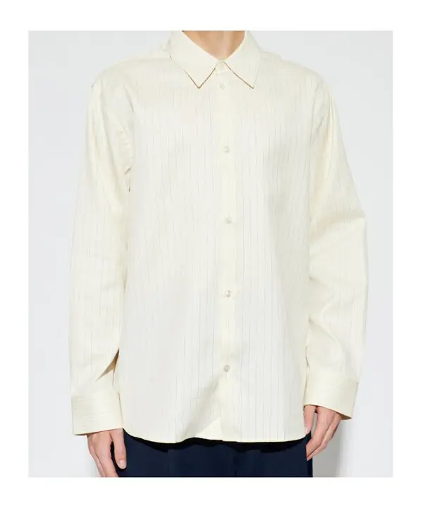 Studio Nicholson View Striped Long-sleeved Shirt - White