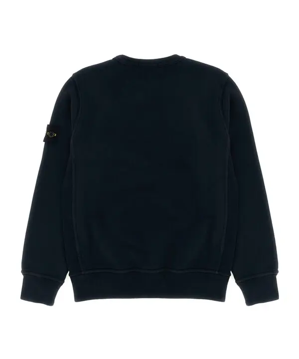 Stone Island Logo Patch Crewneck Sweatshirt - Black