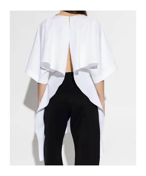 Jacquemus V-neck Asymmetrical Top With Slit Hem
