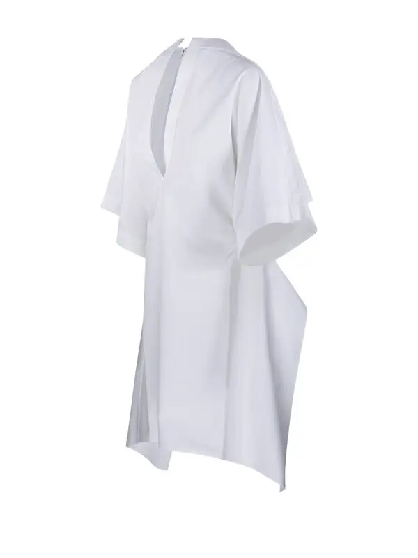 Jacquemus V-neck Asymmetrical Top With Slit Hem - White
