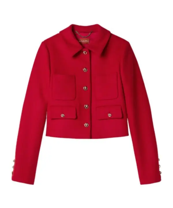 Altuzarra Cropped Wool Jacket With Knot Button Detail