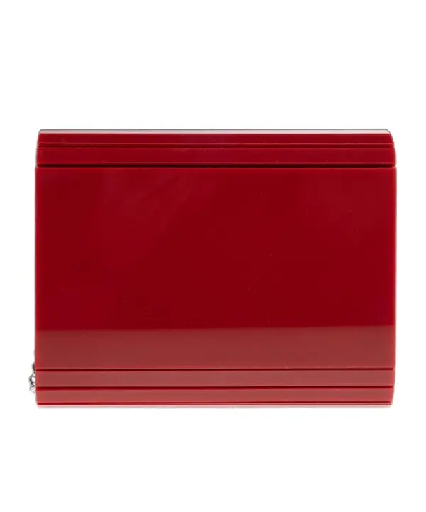 JIMMY CHOO Logo Printed Mini Clutch Bag With Metal Chain