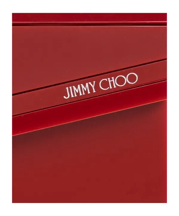 JIMMY CHOO Logo Printed Mini Clutch Bag With Metal Chain