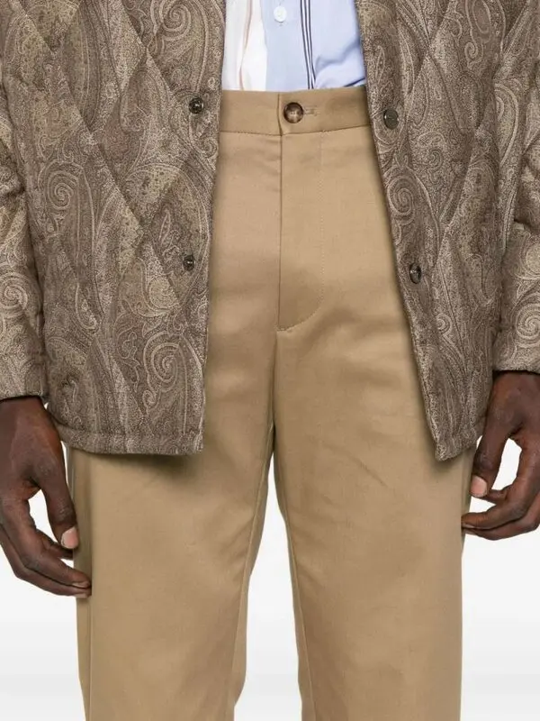 Etro Cotton Frayed-hem Trousers