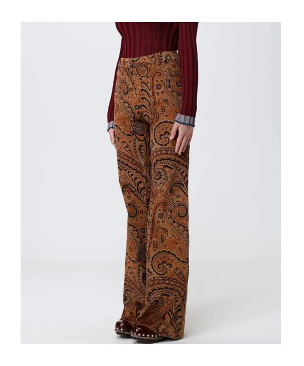 Etro Paisley Print High-waisted Flare Trousers