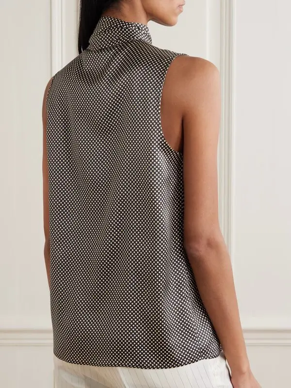 TOM FORD Polka Dot Silk Blend Satin Shirt