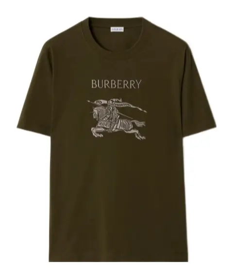 Burberry Ekd Embroidered Crewneck T-shirt - Marsh Green