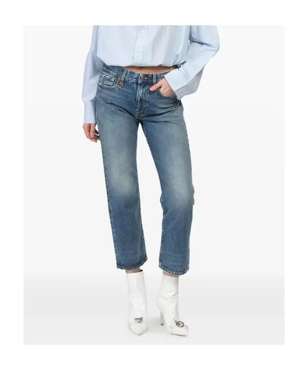 R13 Cropped Straight Jeans
