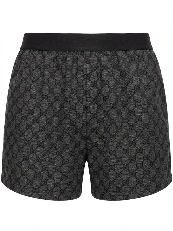 Gucci Allover Gg Monogram Technical Jersey Shorts