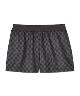 Gucci Allover Gg Monogram Technical Jersey Shorts - Black