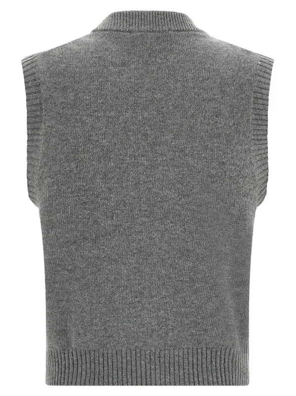 GANNI Sleeveless Graphic Appliqué Knit Top