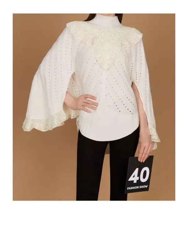 TWINSET Crochet-panel Jumper With Lace Trim - White