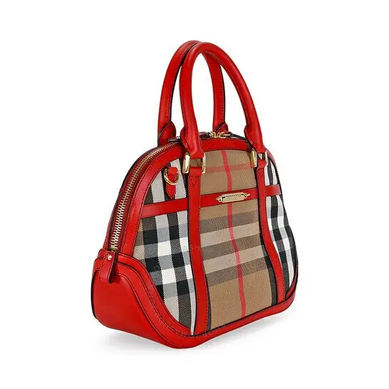 Burberry Checked Top Handle Handbag