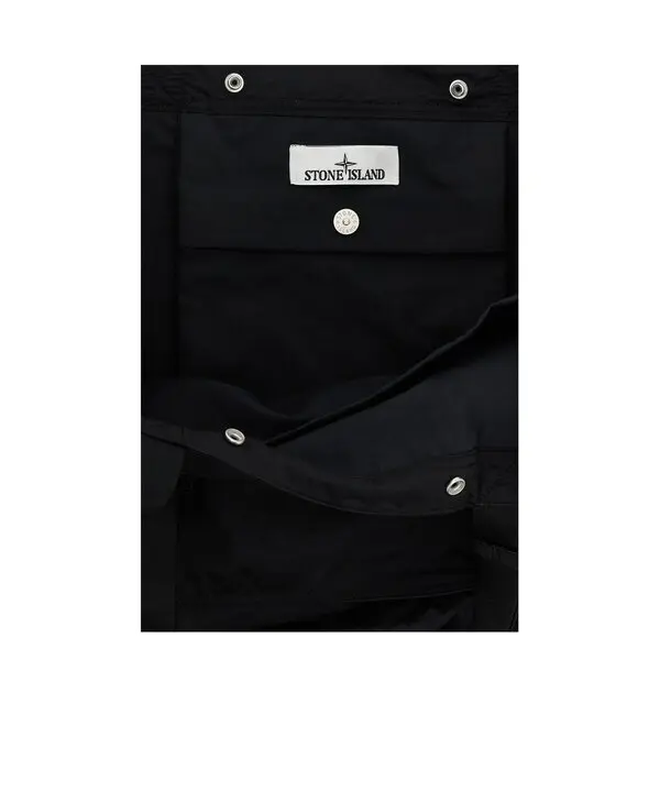 Stone Island Logo Patch Shopping Bag - Black