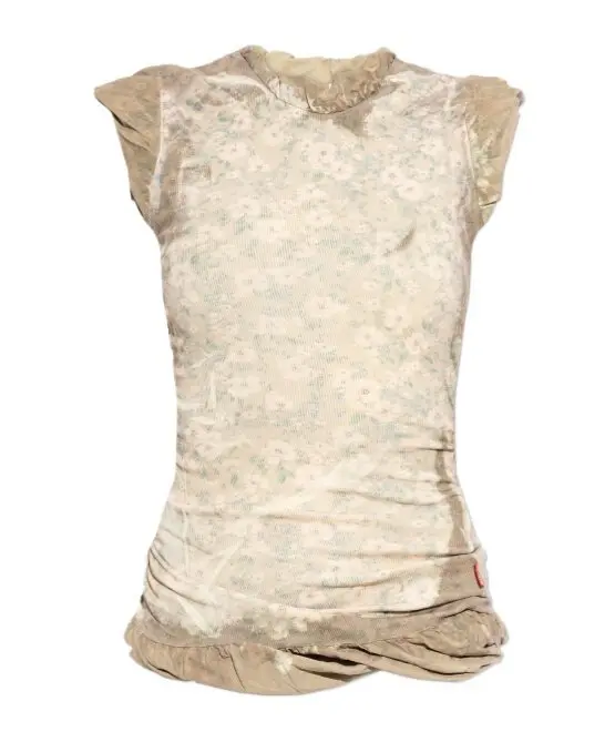 DIESEL® Sleeveless Floral Print Top - Nude
