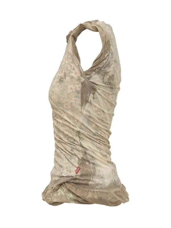 DIESEL® Sleeveless Floral Print Top - Nude