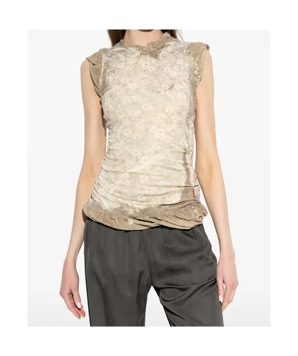 DIESEL® Sleeveless Floral Print Top - Nude
